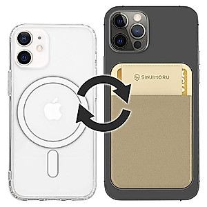 Sinjimoru Privacy Cover Magnetic Card Holder, Magnetic Phone Wallet Stick on as Credit Card Holder Compatible with iPhone 16 15 14 13 12 Series. M-Flap Red