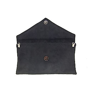 LONI Womens Neat Envelope Faux Suede Clutch Bag/Shoulder Bag In Nude Beige