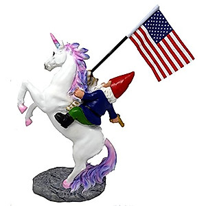 Funny Guy Mugs Garden Gnome Statue - The Ultimate Trio: Cat, Gnome & Unicorn Statue - Indoor/Outdoor Garden Gnome Sculpture for Patio, Yard or Lawn