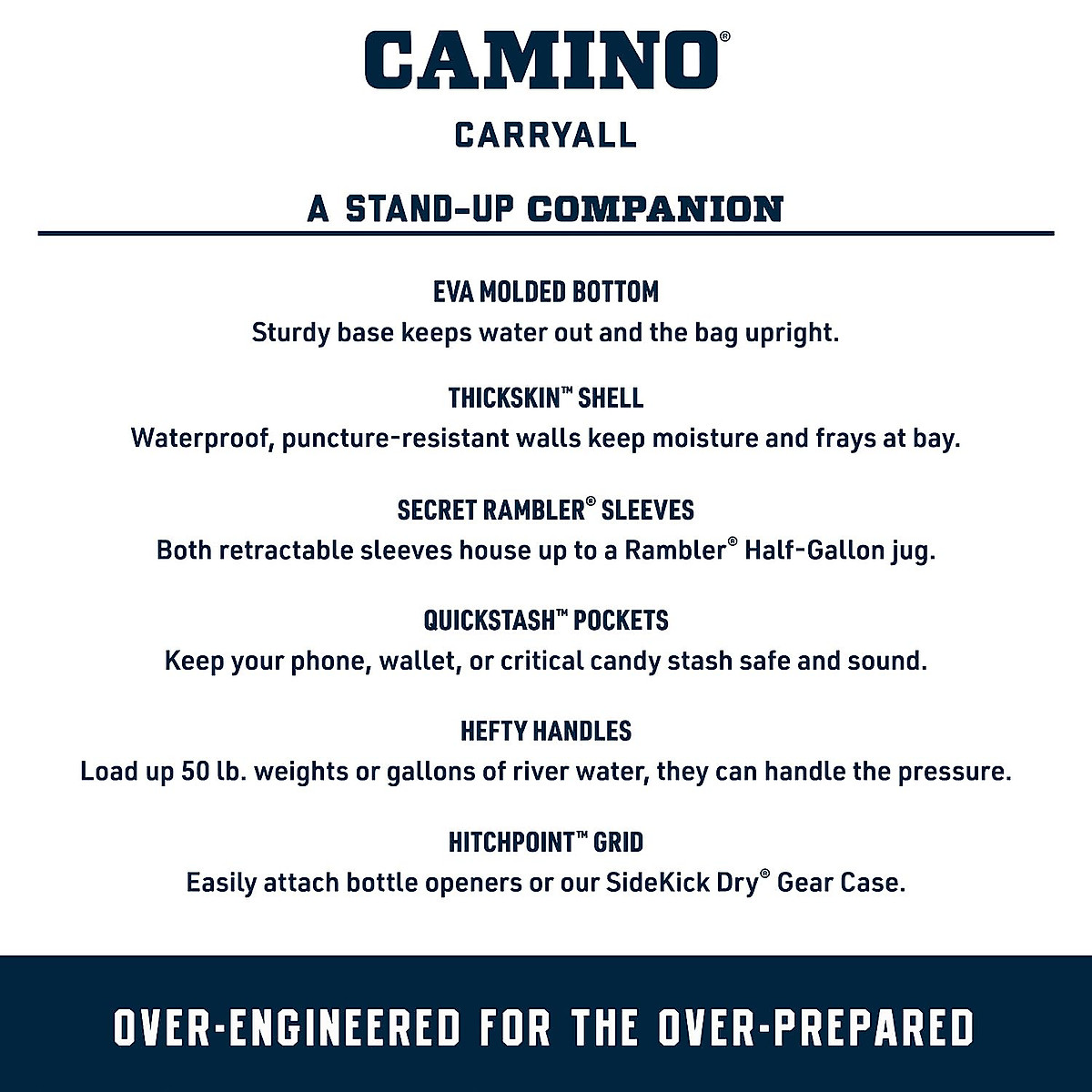 YETI Camino 35 Carryall with Internal Dividers, All-Purpose Utility, Boat and Beach Tote Bag, Durable, Waterproof, Storm Gray