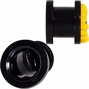 Body Candy Black Acrylic Simply Sunny Sunflower Screw Fit Ear Gauge Plug Set of 2 00 Gauge
