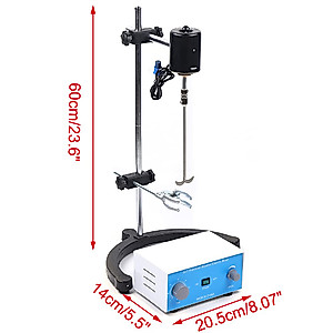 Electric Overhead Stirrer 100W 110V Lab Mixer with Stirring Rod 3000 RPM Top-Mounted Mixer Grinder Homogenizer Home Lab Homebrew Industrial Stirrer Industrial Grinder Homogenizer Mixer