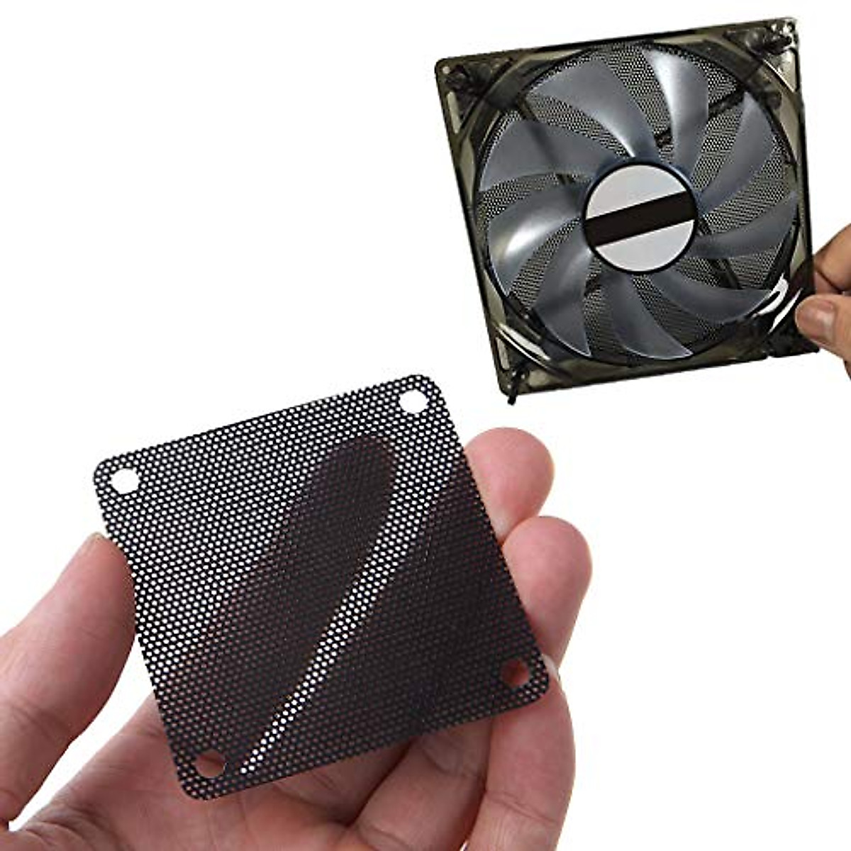 Tebatu PVC Fan Dust Filter PC Dustproof Case Cuttable Computer Mesh Cover 60mm Mesh Black