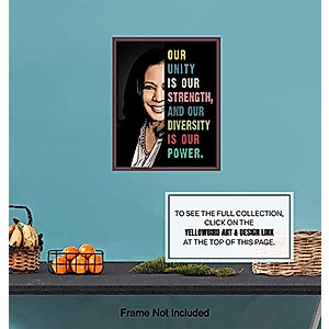 Kamala Harris Madam Vice President Inspirational Quotes Wall Art for African American Women, Girls - Political Gifts - Patriotic Decor - Feminism Feminist Gifts - 8x10 African American Wall Art