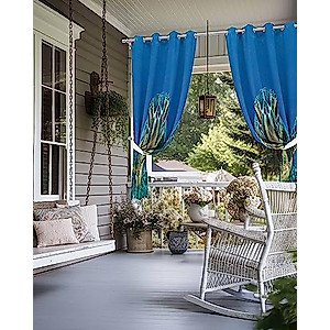 applebless Outdoor Curtains for Patio Sea Turtle Under Ocean Waterproof Outdoor Curtains 84 inches Long Gazebo Curtains Outdoor Waterproof Outside Drapes for Porch, Gazebo, Deck