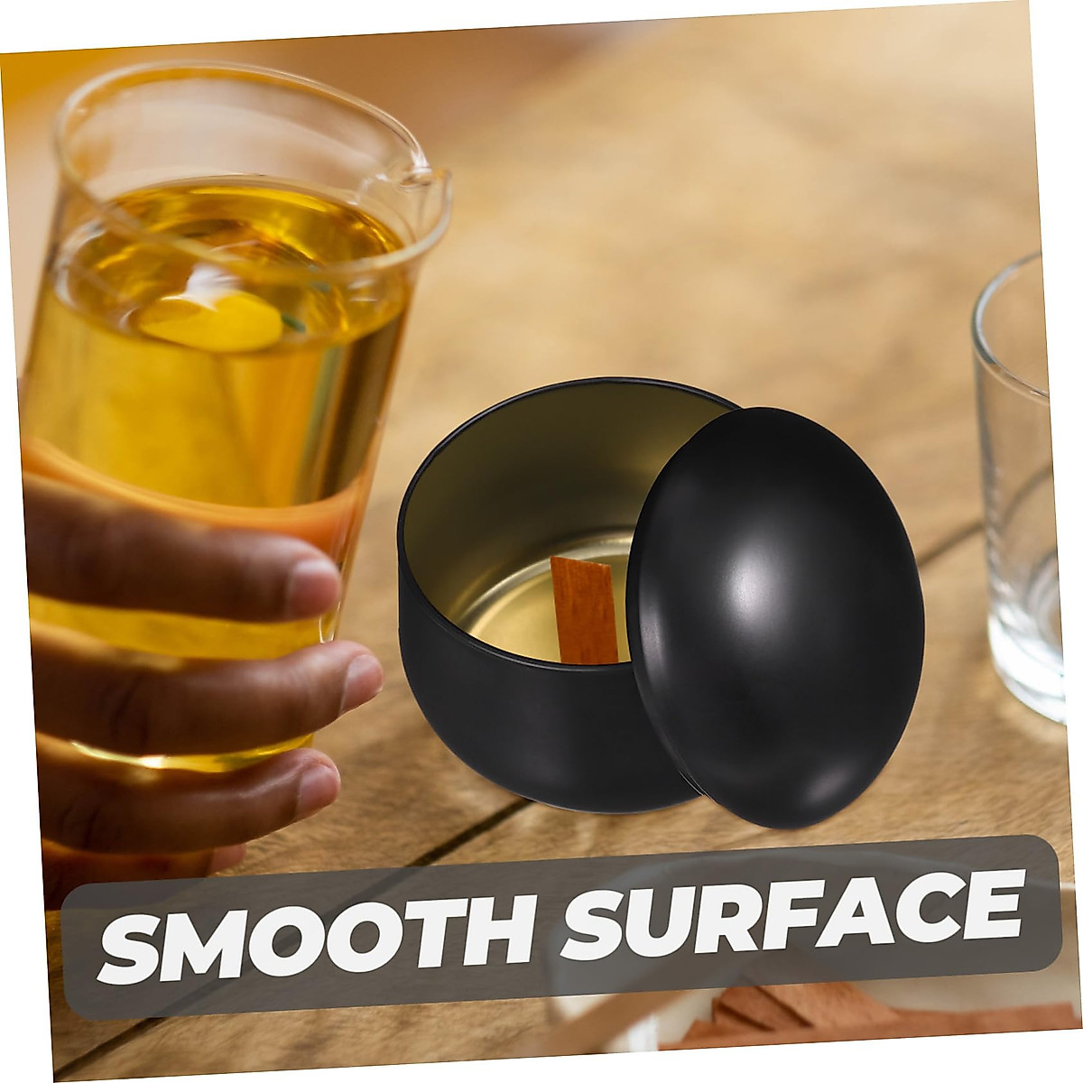 Anneome 12pcs Empty Candle Tins Belly Candle Tins Lids Metal Candle Jar DIY Scented Candle Tins Aromatherapy Candle Small Tins Black Leak-Proof Design