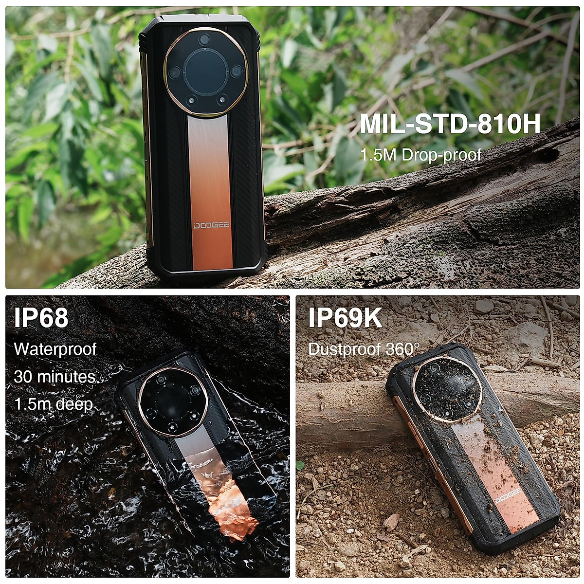 DOOGEE S110 Rugged Smartphone Unlocked,22GB+256GB Helio G99,Dual Screen,10800mAh/66W Rugged Phone,120Hz 6.6" FHD+,Android 13 Smartphone,50MP+24MP Night Vision,IP68/IP69K Waterproof Phone,NFC OTG