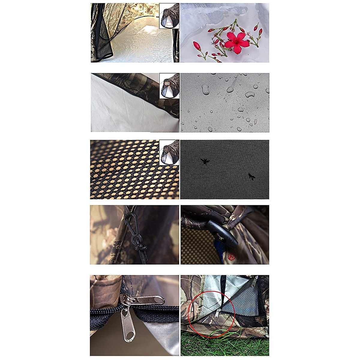 Gocher Outdoor Portable Automatic Pop Up Tent Camouflage Hiking Camping Fishing Tent Ultralight Waterproof Tent for 1-2 Person-（camo）