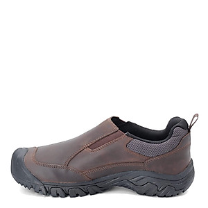 KEEN Men's Targhee 3 Slip On Comfortable Casual Leather Mules, Dark Earth/Mulch, 8.5