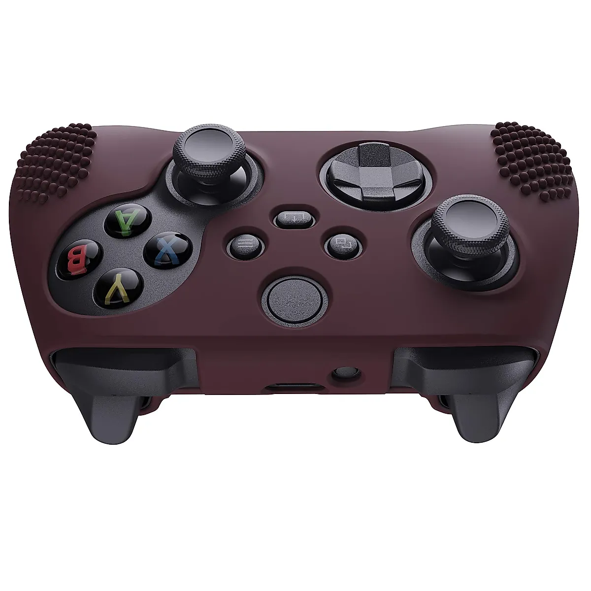 eXtremeRate PlayVital Wine Red 3D Studded Edition Anti-Slip Silicone Cover Skin for Xbox Series X/S Controller, Soft Rubber Case Protector for Xbox Core Wireless Controller with Thumb Grip Caps