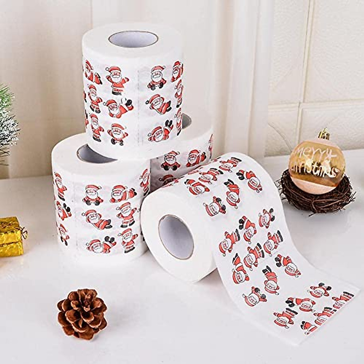 Christmas Printing Toilet Paper Old Man Christmas Pattern Paper Toilet Printing Paper Printing Roll Paper Printing Toilet