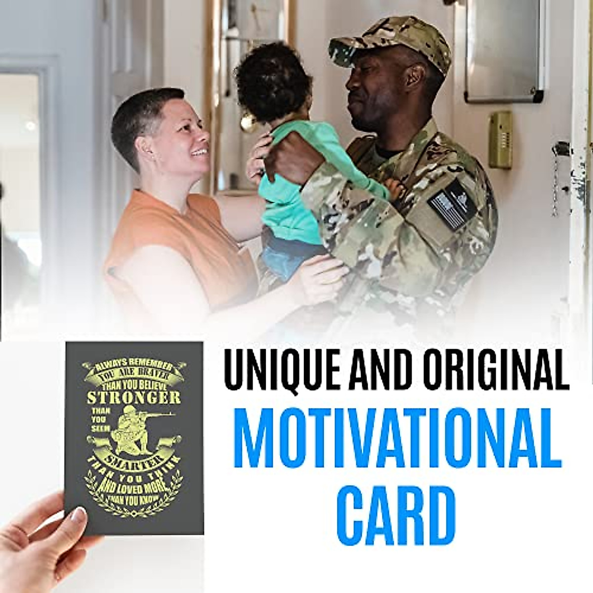 Motivational card for soldier, veteran with envelope | A great inspirational card to show appreciation for a militar on a special day (Birthday, retirement, graduation.)