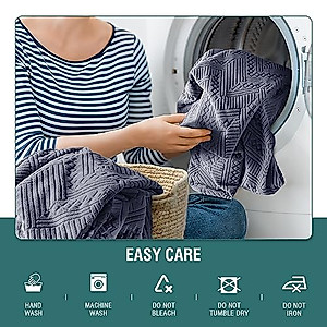 Ruaozz Ottoman Covers Slipcover Rectangle Footrest Stool Cover Ottoman Slipcovers Storage Stool Ottoman Cover Soft Stretch Jacquard Washable with Elastic Straps Bottom（Large, Grey