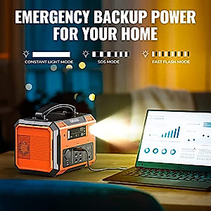 DBPOWER Portable Power Station 505Wh 500W (Peak 1000W) Outdoor Generator Mobile Lithium Battery Pack with 110V AC Outlet (Solar Panel Not Included) SOS LED for Road Trip Camping Outdoor Adventure
