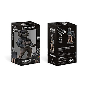 Power Up Factory Exquisite Gaming: Call of Duty: Lt. Simon "Ghost" Riley - Original Mobile Phone & Gaming Controller Holder, Device Stand, Cable Guys, Licensed Figure