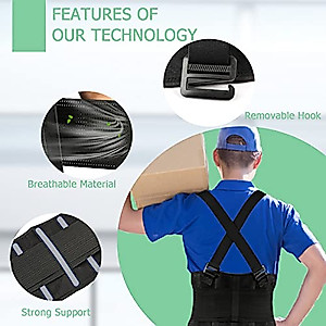 Back Brace Lumbar Back Support Belt for Women and Men , Lower Back Pain Relief Lumbar Support with Removable Suspender Straps , Lower Back Support for Heavy Lifting at Work,Moving and Warehouse Jobs 5XL(53"-65")