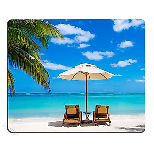 pingpi Idyllic White Beach in Front of The Turquoise Tropical sea Mouse pad Gaming Mouse pad Mousepad Nonslip Rubber Backing