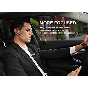 Bluetooth Headset with MIC, Bluetooth 5.1 Bluetooth earpiece, in-Ear Wireless Earphones for Anti-Loss 2022 Wireless Earbuds Business,Office and Driving.(Black, 30 Days Free Replacement)