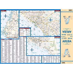 Laminated Aruba Map by Borch (English, Spanish, French, Italian and German Edition)