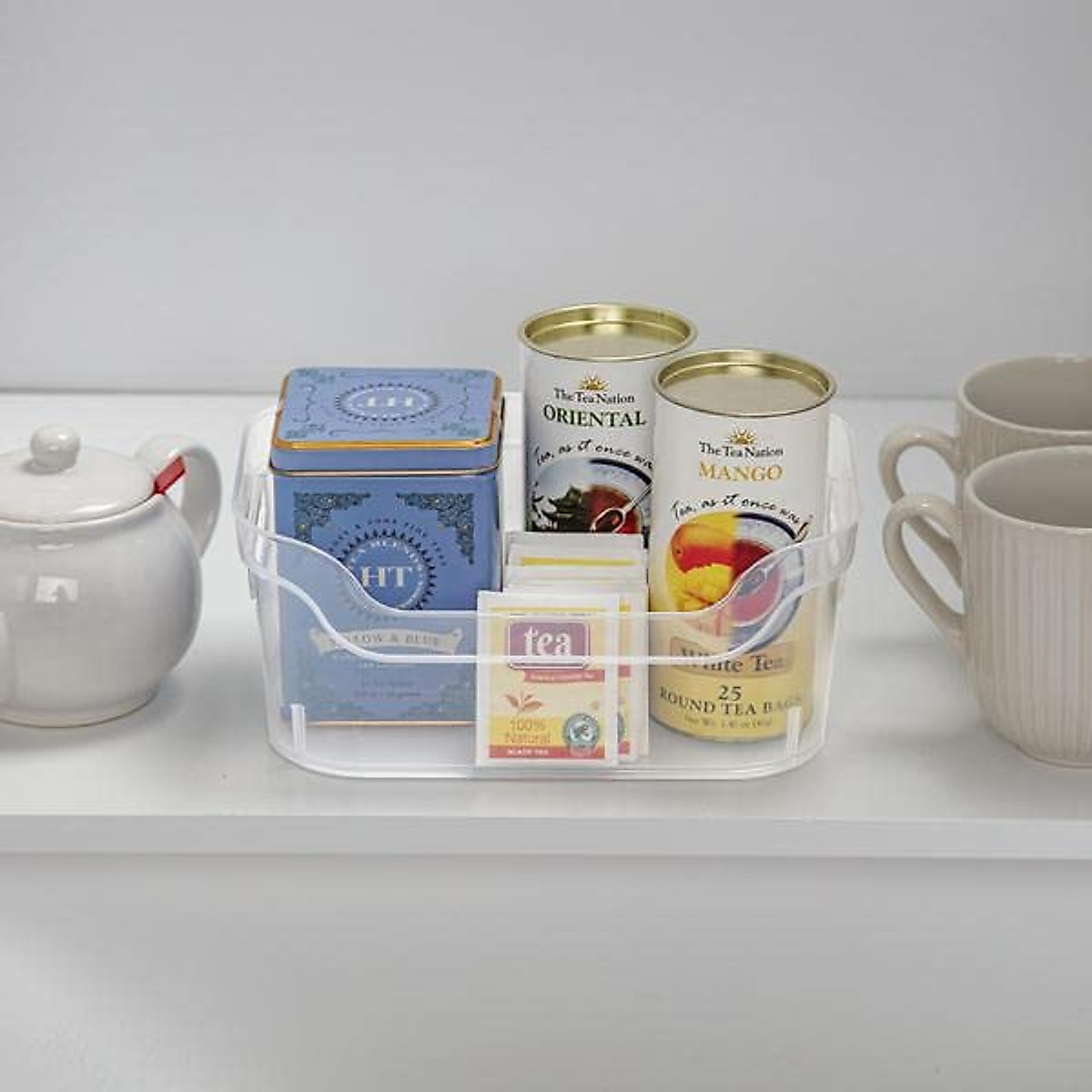 Tribello Open Clear Storage Bins, Closet Shelf Organizer Bins, Small, 9” X 6” X 4”, Pack of 4 - Made In USA