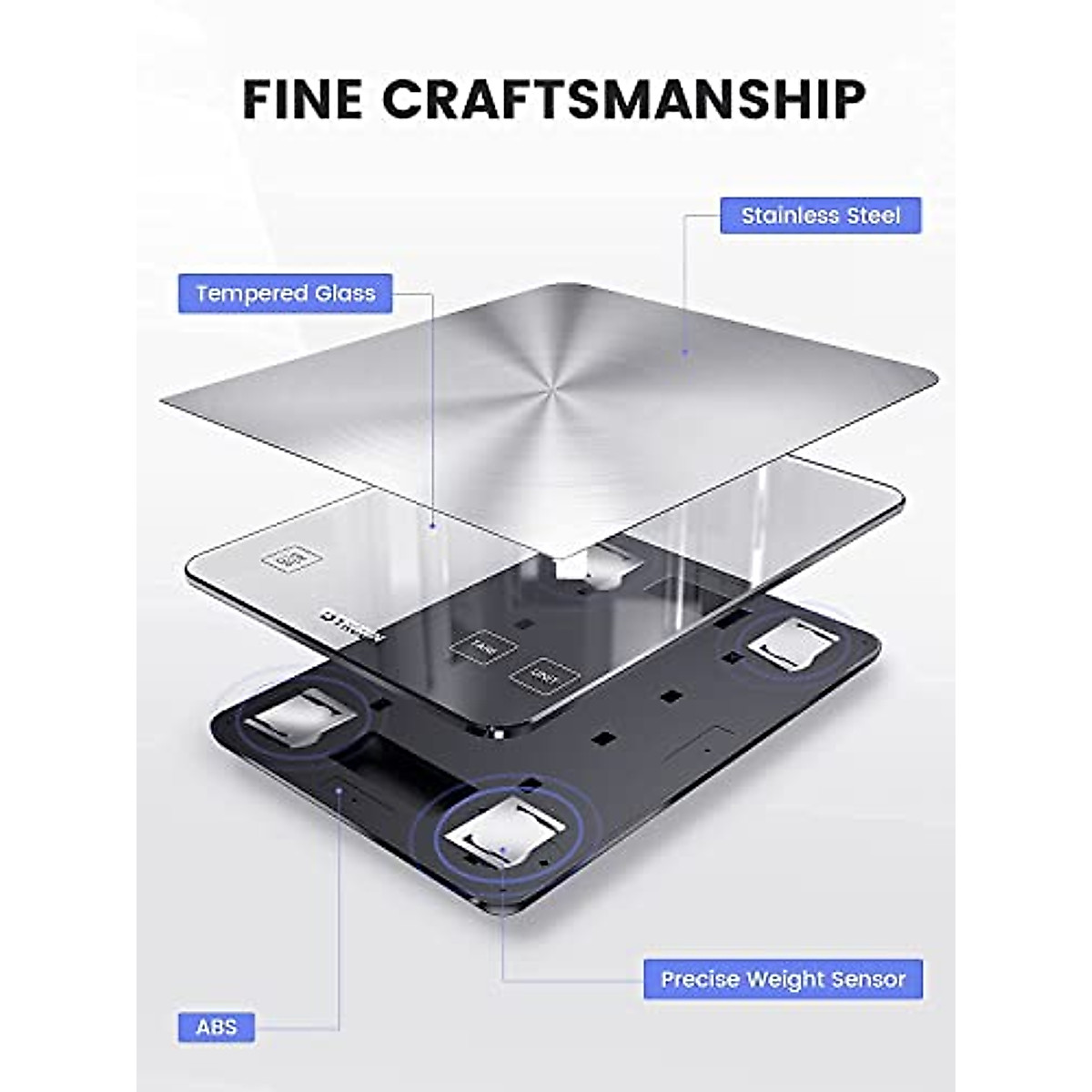 【NASA-Grade】33lb Food Kitchen Digital Scale,【Bread Meat Cookies Measures Precisely】Weight Grams and Ounces for Baking Cooking,1g/0.1oz Precise Graduation,304 Stainless Steel,Waterproof Tempered Glass