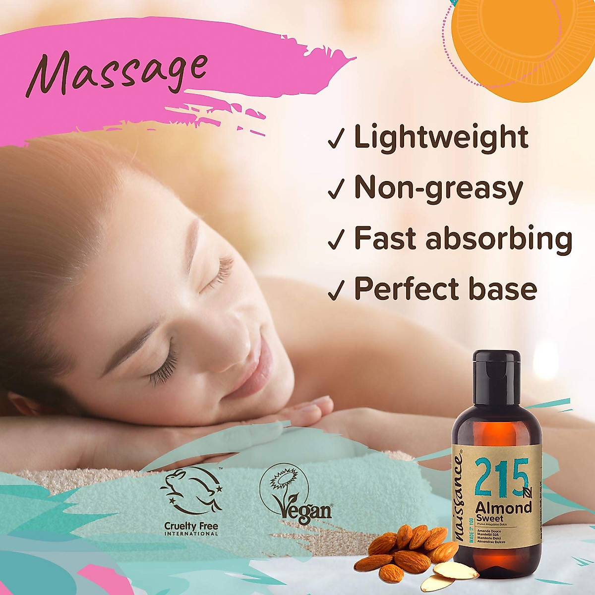 Naissance Sweet Almond Carrier Oil 3.4 fl.oz