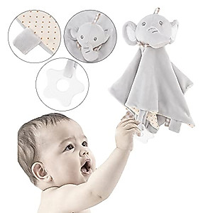 Elephant Security Blanket, Exercise Hand Eye Coordination Repeated Washing Baby Security Blanket for Baby Carriage for Infanette