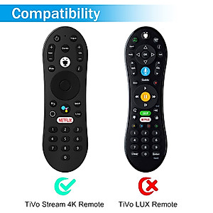 Fintie Protective Case for TiVo Stream 4K Remote – CaseBot (Honey Comb Series) Lightweight (Anti-Slip) Shockproof Silicone Cover for TiVo Stream 4K Remote Controller, Black