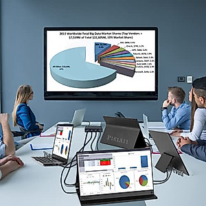 OUNSHLI Portable Monitor for Laptop 16.1 Inch Full HD 1080P Dual Computer Monitor USB C HDMI with Speakers, Flat Travel Monitor for MacBook Pro PS4 PS5 PC, Smart Cover&Screen Protector Included…