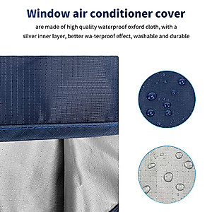 Qualward Window Air Conditioner Cover for Outside Unit, AC Covers for Outdoor Window Small Size - 21.5"W x 16"D x 15"H Inches, Blue