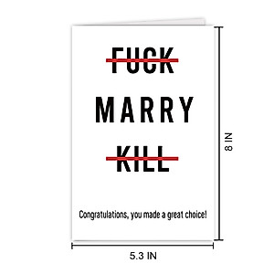 Funny Wedding Card for Couples Friend, Humor Congratulations Card For Newly Married or Engaged Couple, Wedding Gift For Bride, Wedding Engagement Card For Newlyweds