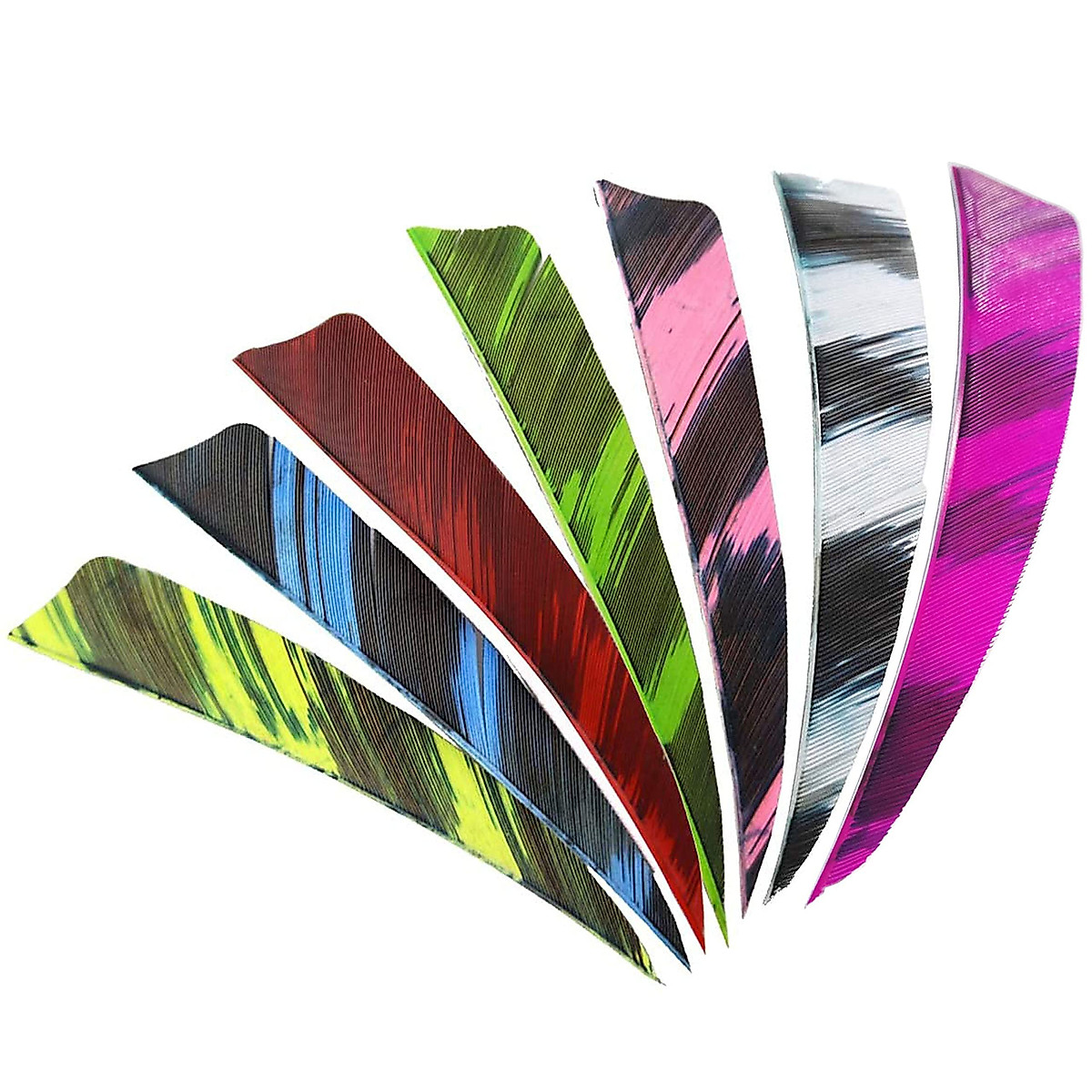 AMEYXGS 4 Inch Arrow Feather Fletching Turkey Feather Natural Arrow Vanes Shield Right Wings Vanes for DIY Arrows Accessories 50Pcs (White)