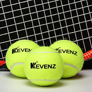 KEVENZ 12-Pack Green Advanced Training Tennis Balls,Practice Ball (Interlocked Wool Fiber)