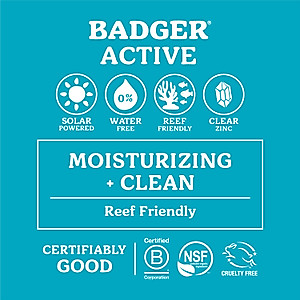 Badger Mineral Sunscreen Cream SPF 30, All Natural Sunscreen with Zinc Oxide, 98% Organic Ingredients, Reef Safe, Broad Spectrum, Water Resistant, Unscented, 2.9 fl oz