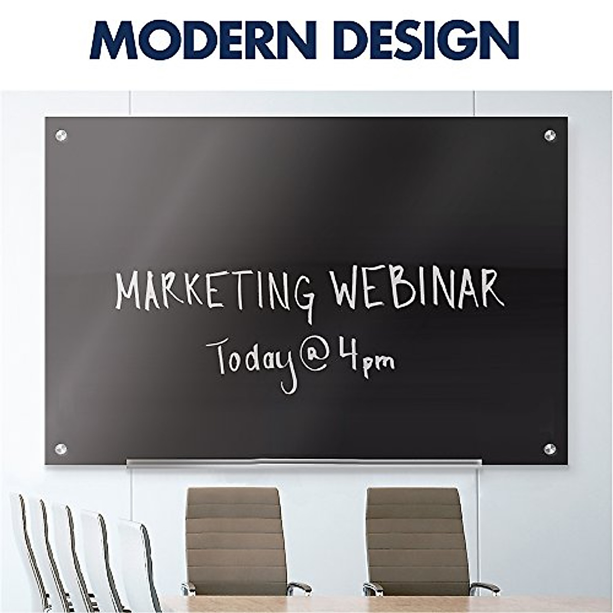 Quartet Glass Whiteboard, Magnetic Dry Erase White Board, 3' x 2', Black Surface, Infinity (G3624B)