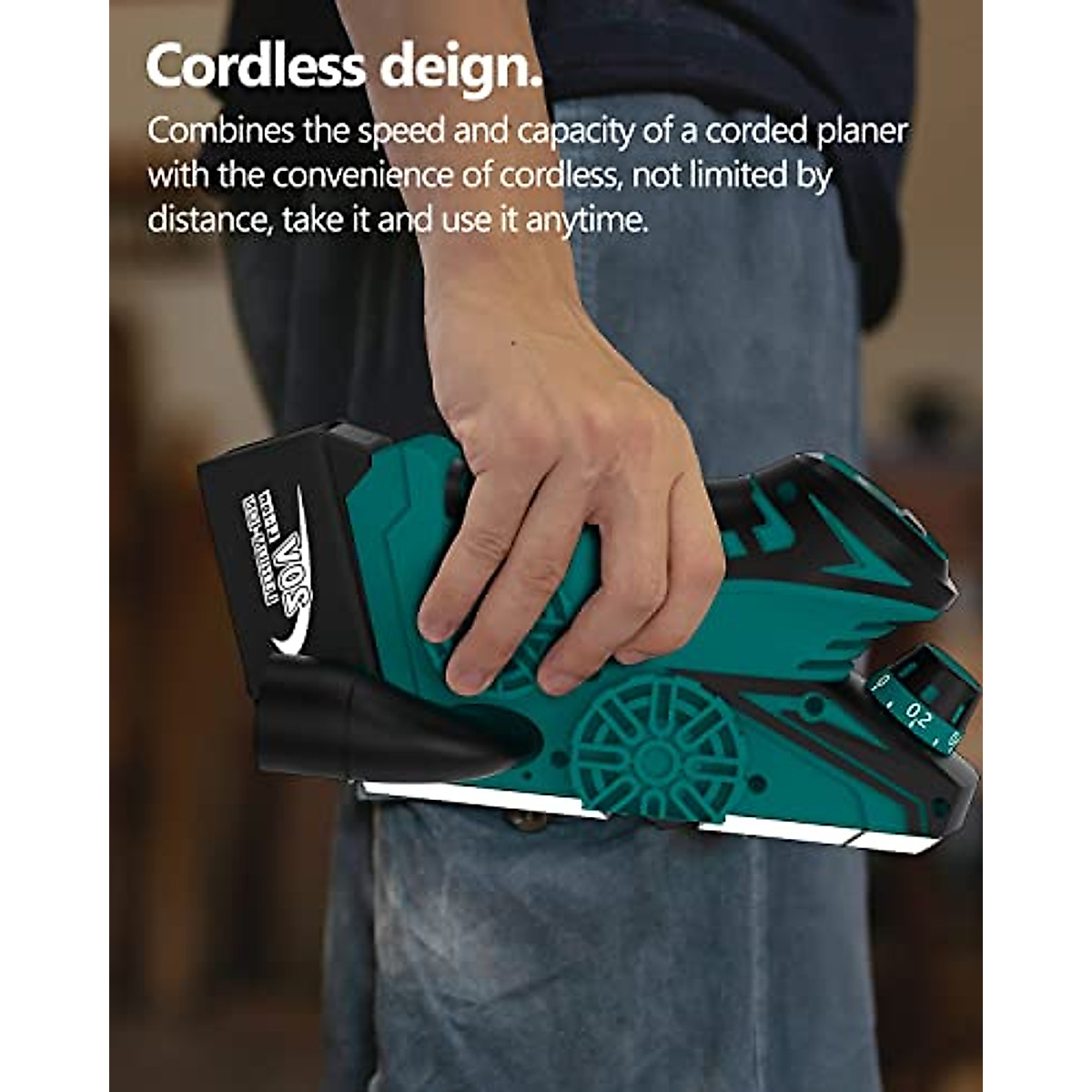 20V Brushless Cordless Hand Planer, ROFMAPLE 13000RPM 2-3/8" Wood Planer with 2 Pack 20V Lithium-Ion Batteries Electric Planer Adjustable Planing Depth Power Planer for Woodworking Home DIY