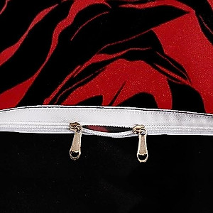 VAPOKF Duvet Covers Set Extra Size Soft and Breathable Microfiber Comforter Bedding Set 1 Duvet Cover 2 Pillowcase with Zipper Closure for Kids Women Men, Seamless Red Roses