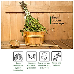 Books.And.More Steam Sauna Birch Tree Banya Venik for Sauna Russian Sauna Accessories