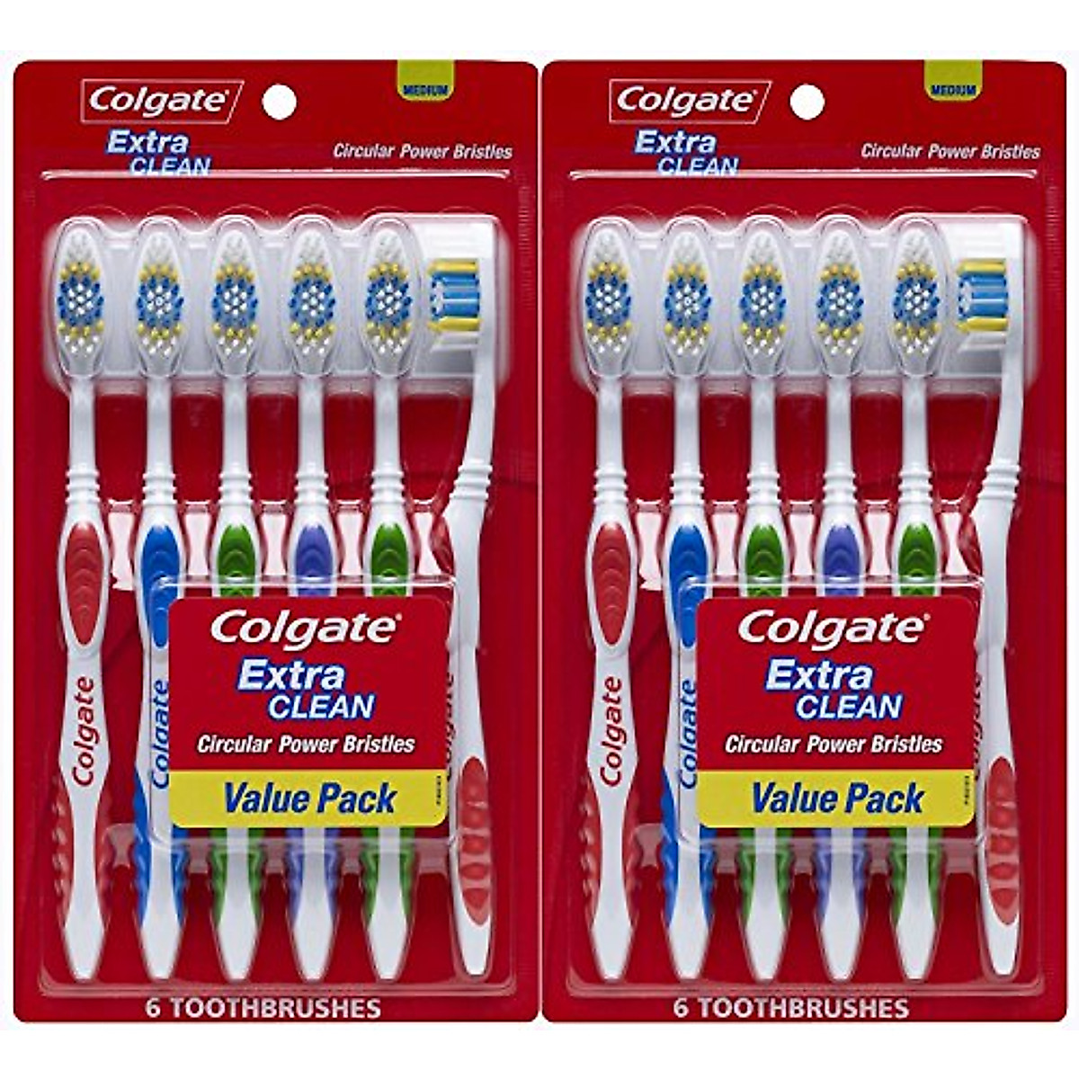 Colgate Extra Clean Full Head, Medium Toothbrush, 12 Count Style May Vary