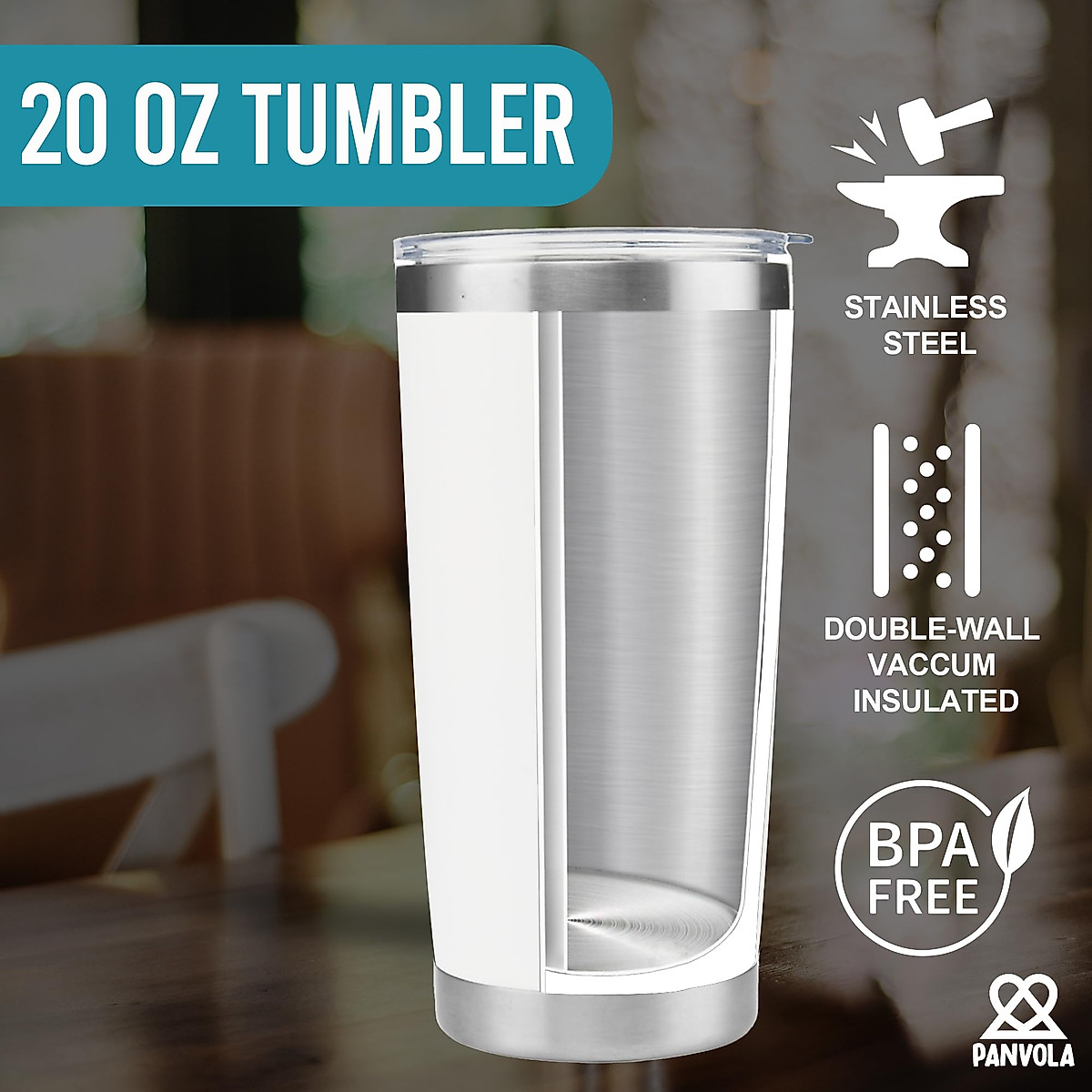 Panvola Pastor Nutritional Facts For Ministers Preachers Ordination Travel Mug Welcome Appreciation Christmas Stainless Steel White Vacuum Insulated Tumbler 20oz With Lid And Straw