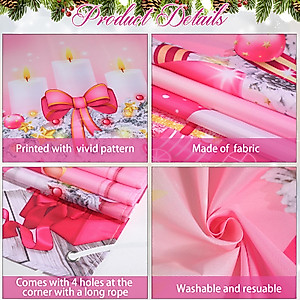 Buryeah Christmas Door Cover Decoration Christmas Fireplace Door Cover Xmas Nutcracker Banner Backdrop Photo Booth Prop Background for Holiday New Year Door Party Supplies 6.5 x 3 Feet (Pink Style)