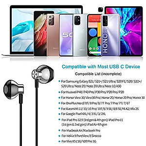 ACAGET USB C Headphones for Samsung S22 Ultra Earbuds Wired USB Type C Earphone Hifi Stereo Digital DAC Headset with Mic Headphone for Galaxy S21 Plus S23 Z Flip Fold 4 OnePlus 10 Pro 9 Pixel 7 6 Grey