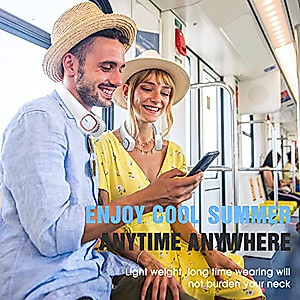 Veeool Portable Neck Fan, 4000mAh Battery Operated Fan, Neck Fans Portable Rechargeable Cooling Fan, Personal fan Air Conditioner for Neck, Hands Free USB Fan for Indoor Outdoor Camping, Gardening