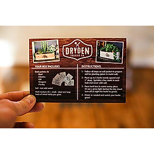 Indoor / Outdoor Herb Garden Kit - Classic Wood Planter Box with Herb Seeds, Plant Stakes and Expanding Wondersoil - 16" Long x 6" Wide x 6" Tall (will fit in windowsill up to 6" deep) (Cedar Wood)