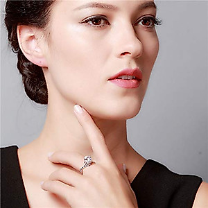 Uloveido Rhodium Plated Simulated Diamond Solitaire Wedding Promise Ring Cubic Zirconia Twist Wrap Rings Gifts for Women Mother (Size 7) Y191