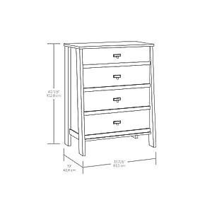 Sauder Trestle Engineered Wood 4-Drawer Chest in Timber Oak Finish