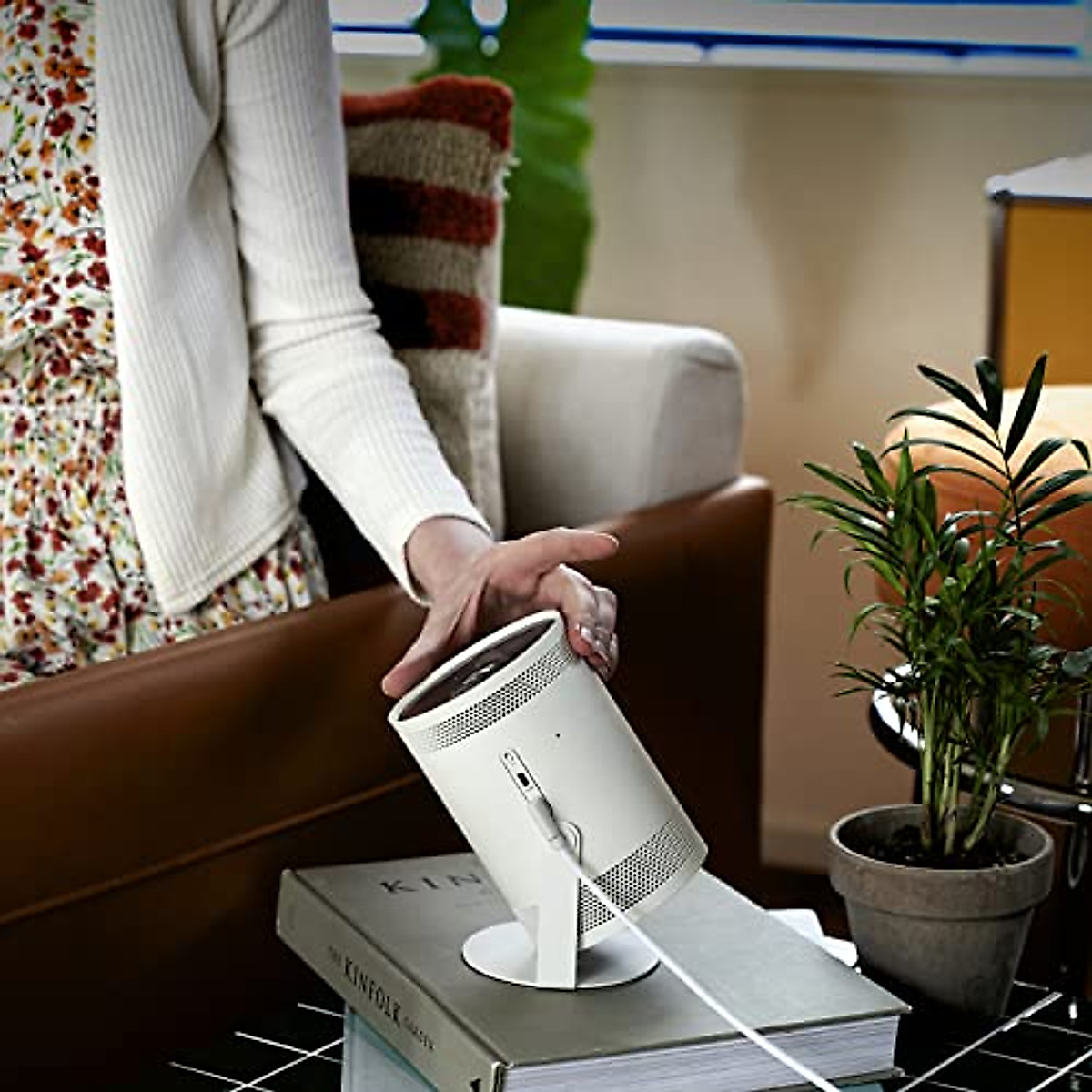 Samsung The Freestyle Projector, Up to 100" Screen, Smart TV, 360 Degree Sound (SP-LSP3BLAXZA) Bundle with The Freestyle Projector Carrying Case (Green), 2YR CPS Protection Pack and HDMI Cable