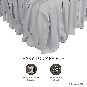 Tadpoles Dust Ruffle Crib Skirt | 28" x 52" with a 14" Drop | Made of 100% Softly Brushed Microfiber Polyester | Easy to Care for | Soft, Smooth, Breathable & Durable | Ideal for Babies | Grey