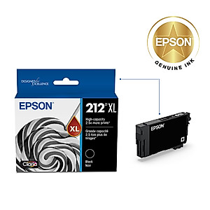 EPSON T212 Claria -Ink High Capacity Black -Cartridge (T212XL120-S) for select Epson Expression and WorkForce Printers