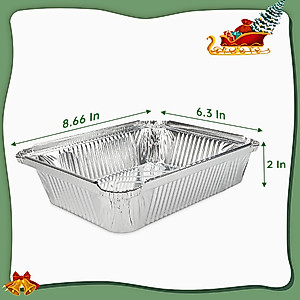 AKEROCK 50 PCS Christmas Cookie Tins with Lid, Foil Treat Containers for Holiday Gift Giving and Food Storage - Christmas Cookie Containers